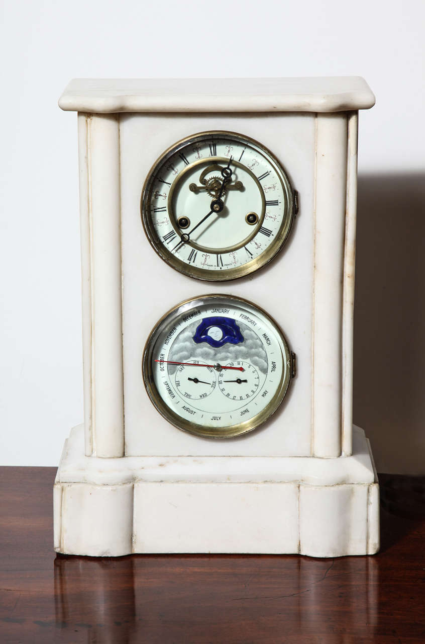 19th Century French Marble Calendar and Moon Phase Clock For Sale at ...