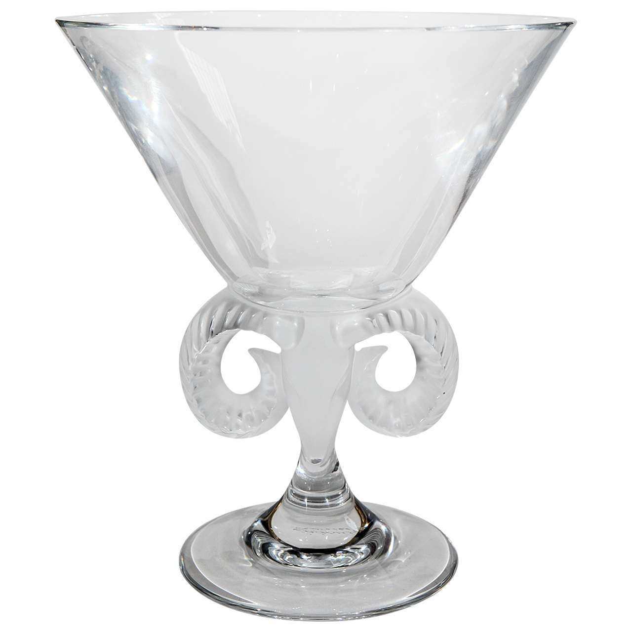 Large Ram Centerpiece Bowl or Vase by Lalique France at 1stDibs