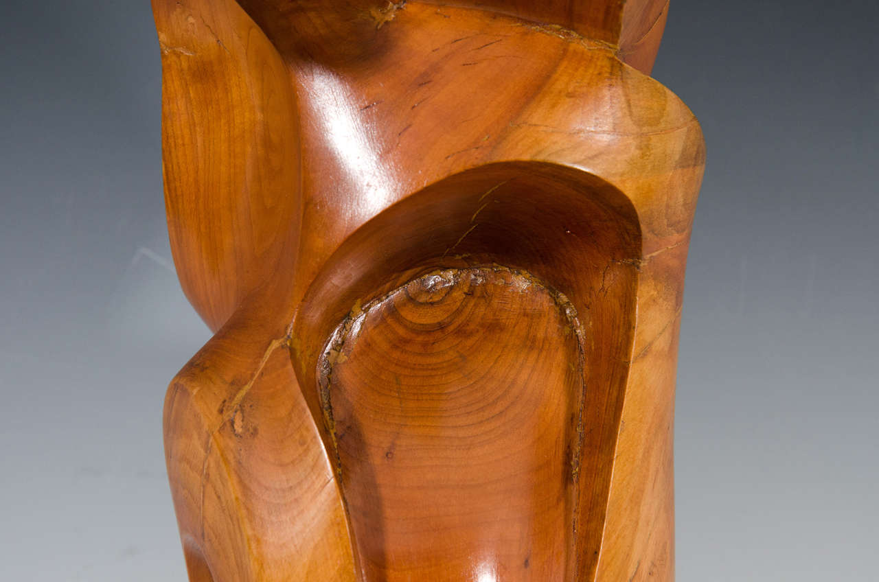 Midcentury Carved Wood Abstract Sculpture by Edmund Spiro at 1stDibs ...