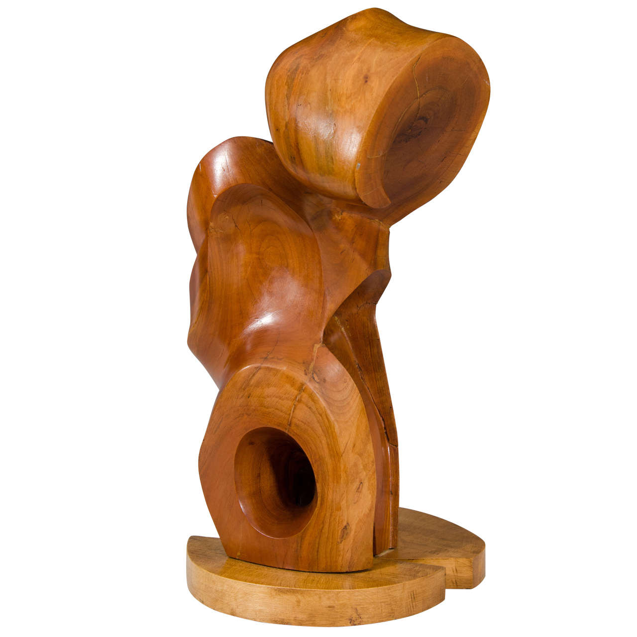 Midcentury Carved Wood Abstract Sculpture by Edmund Spiro at 1stDibs ...