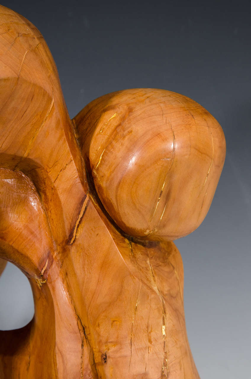 Midcentury Carved Wood Abstract Sculpture by Edmund Spiro at 1stDibs ...