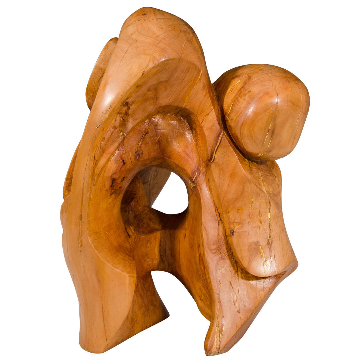 Midcentury Carved Wood Abstract Sculpture by Edmund Spiro at 1stDibs ...