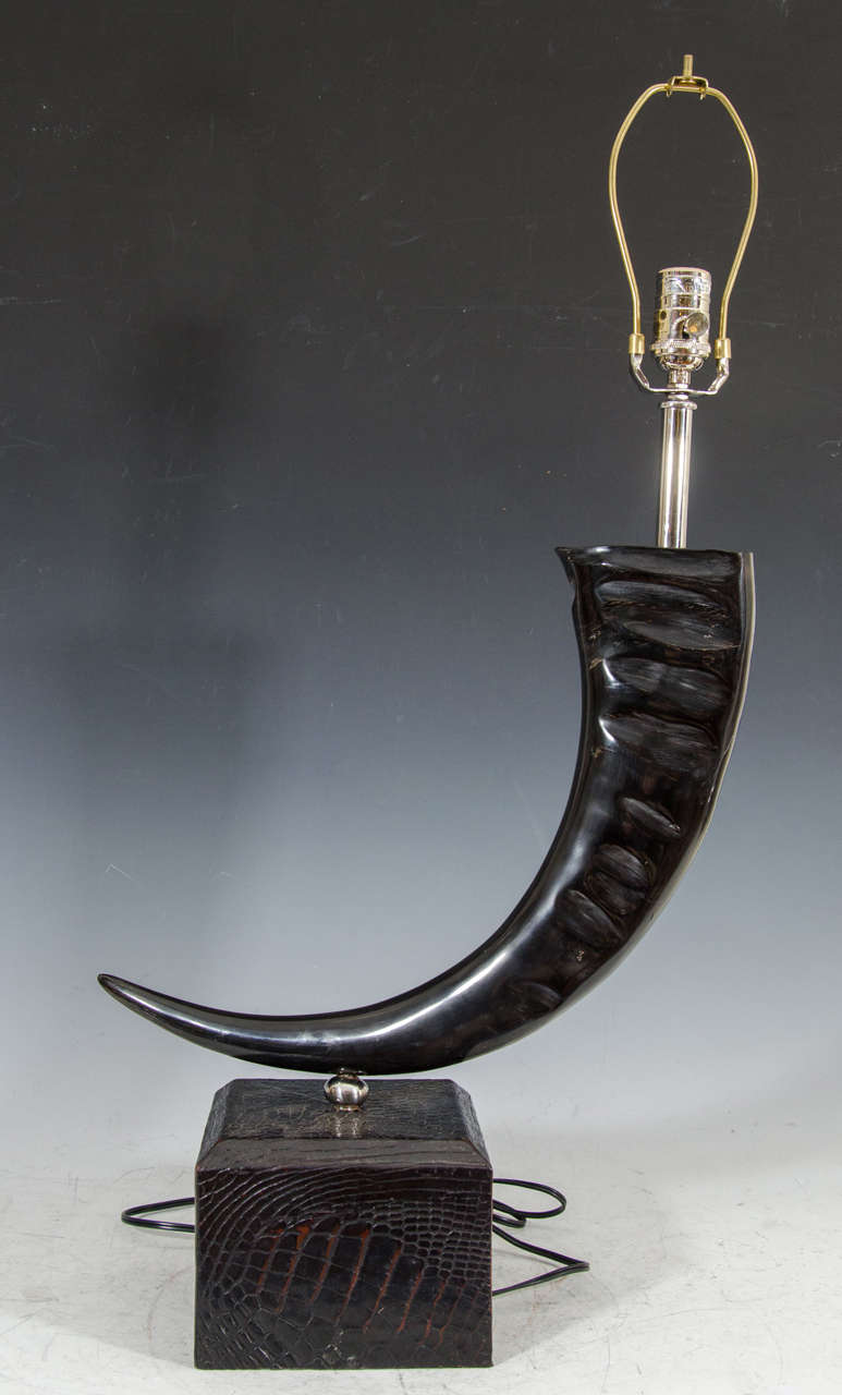 Contemporary Buffalo Horn Table Lamp at 1stDibs