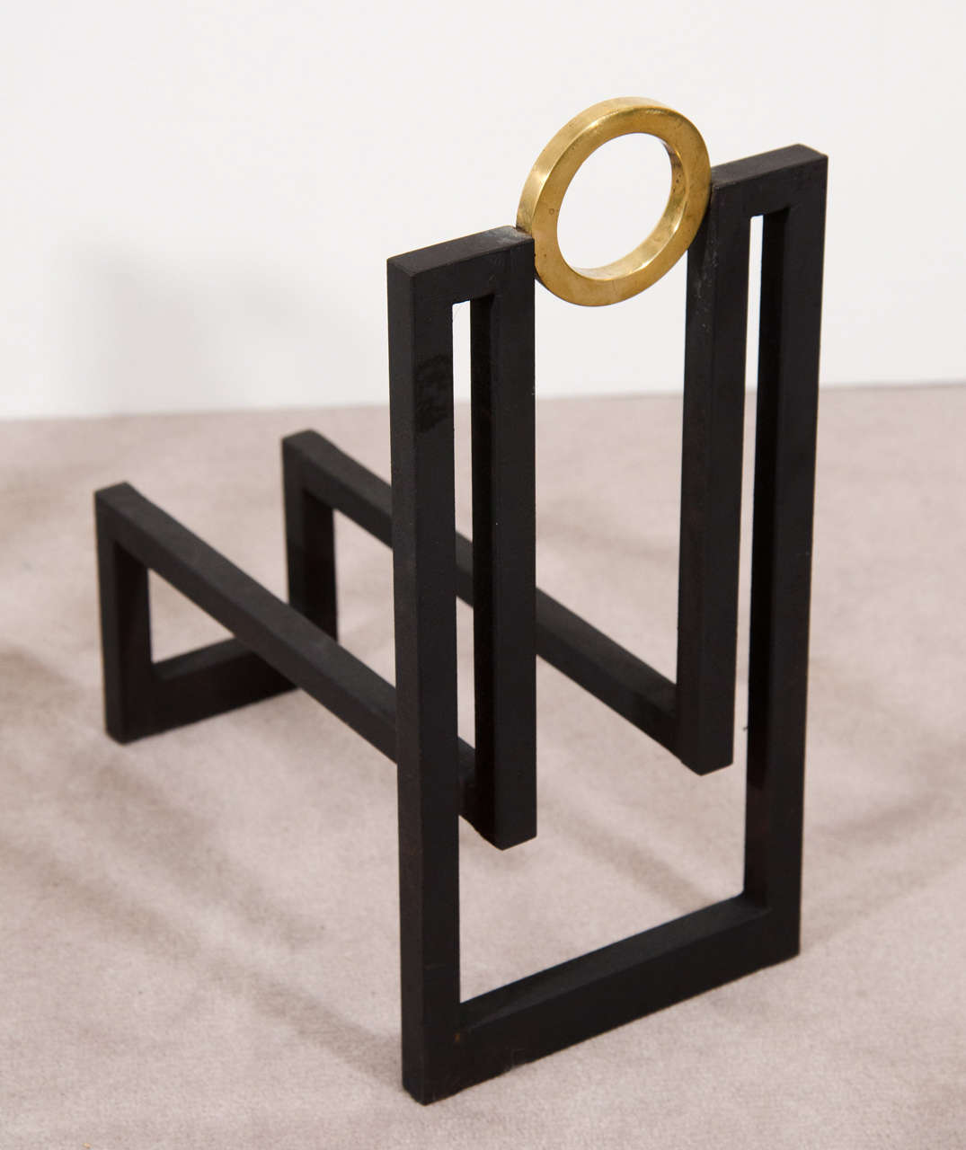 Pair of Modernist Andirons Attributed to Donald Deskey at 1stDibs