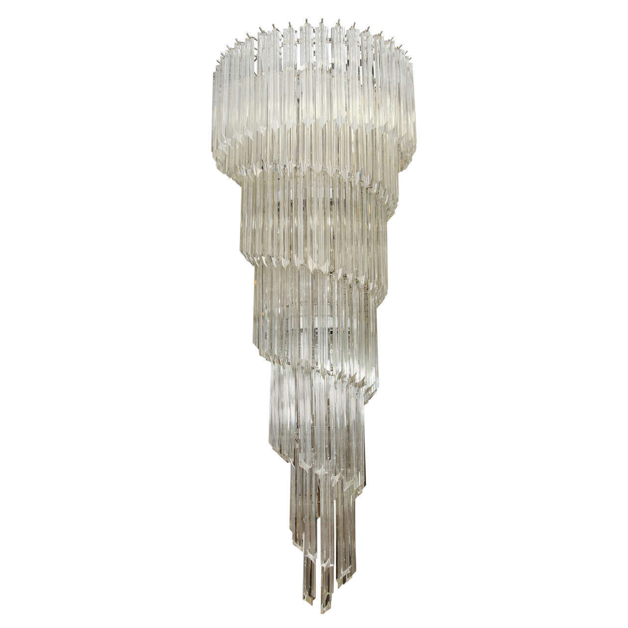 Midcentury Large Venini Glass Rod Spiral Chandelier at 1stDibs | spiral ...