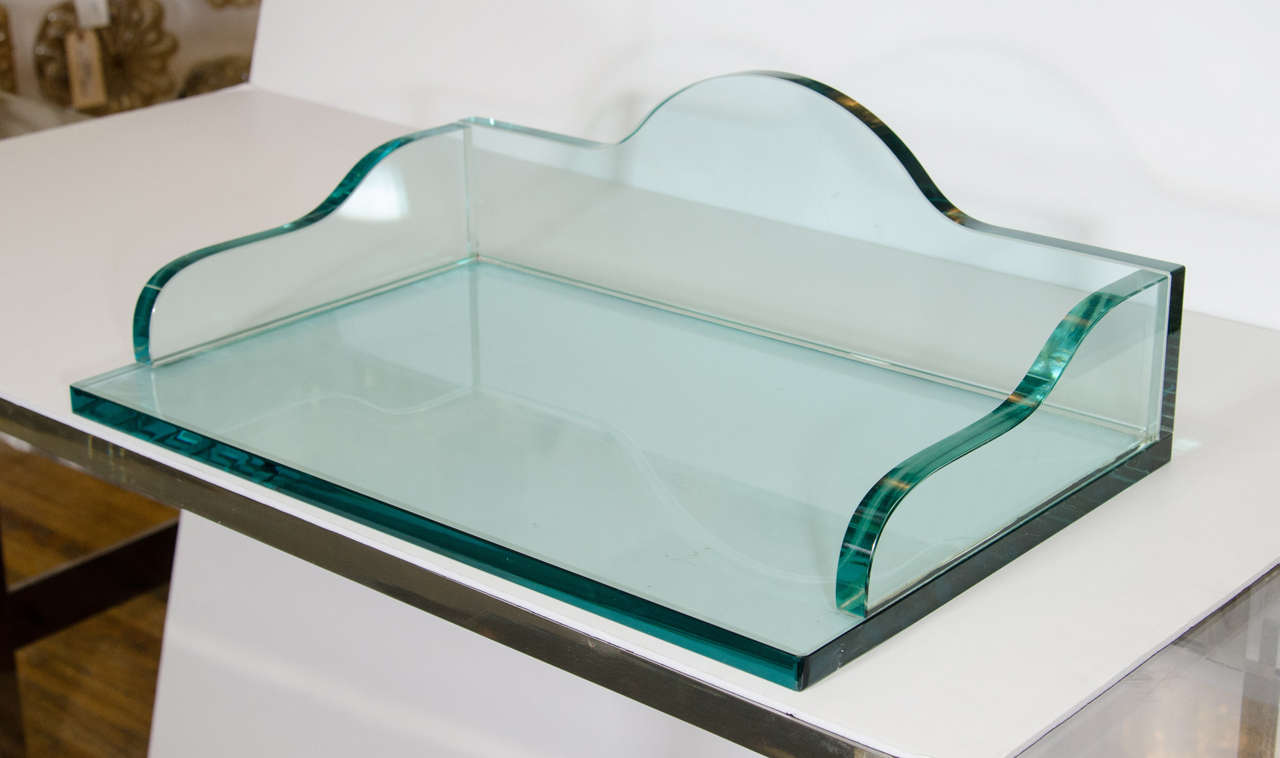 Pair of Solid Glass Trays or Shelves at 1stDibs