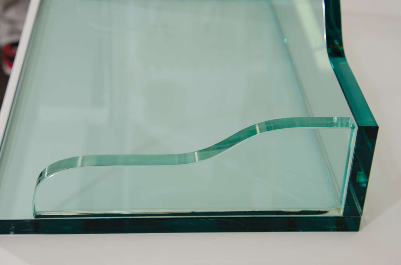 Pair of Solid Glass Trays or Shelves at 1stDibs