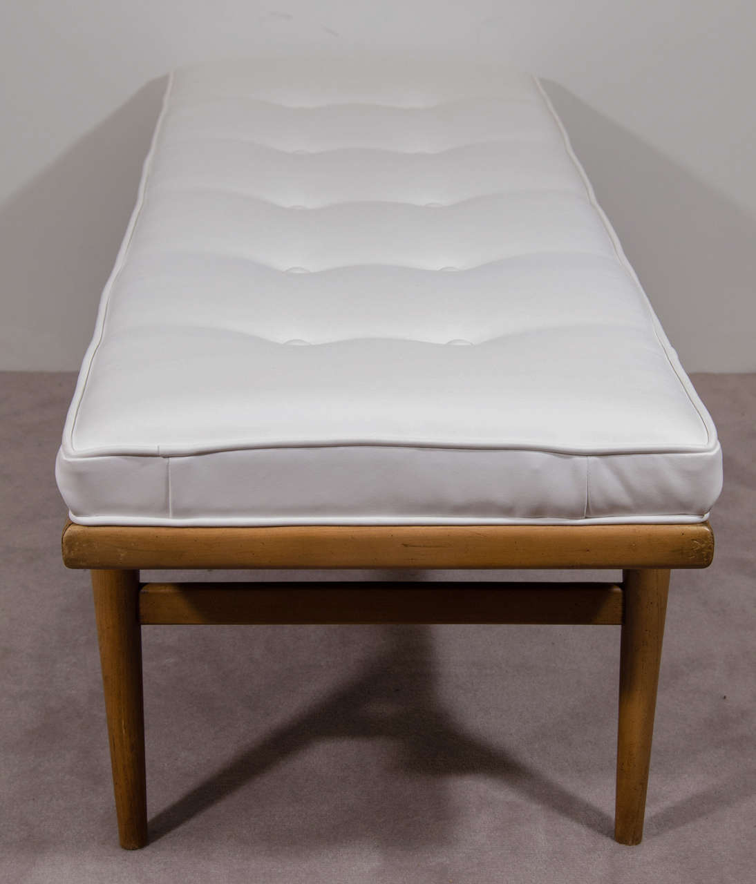 Mid Century Tufted Leather Bench by T.H. Robsjohn-Gibbings for ...