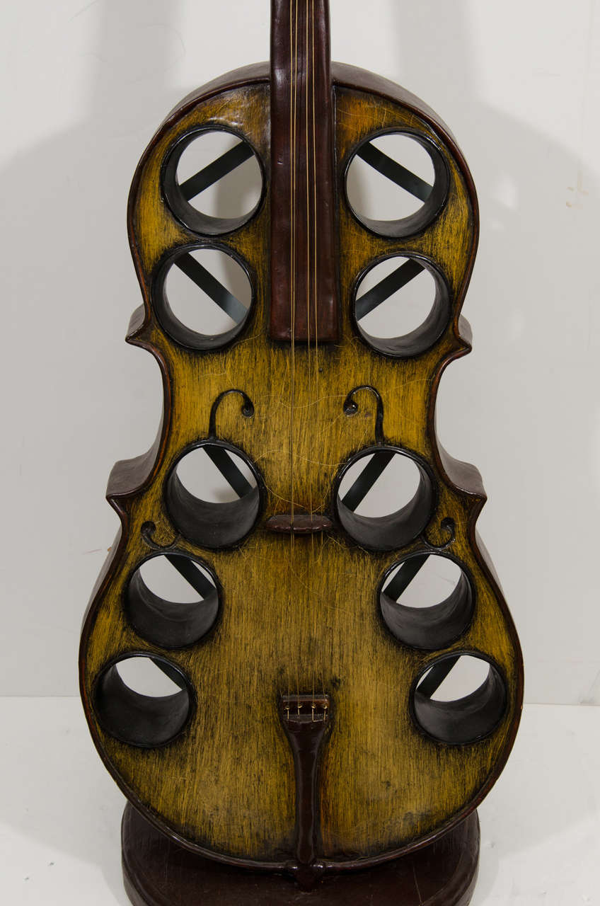 Vintage Sculptural Cello Form Wine Rack at 1stDibs | cello wine rack