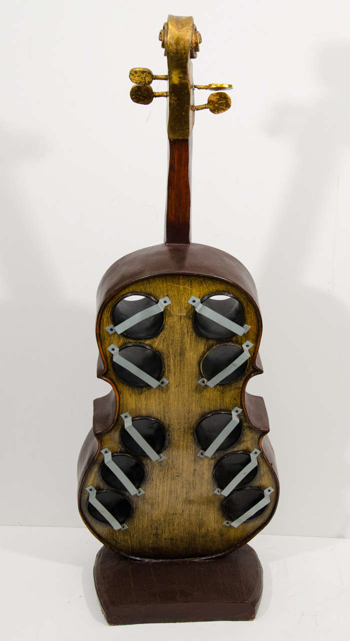 Vintage Sculptural Cello Form Wine Rack at 1stDibs | cello wine rack