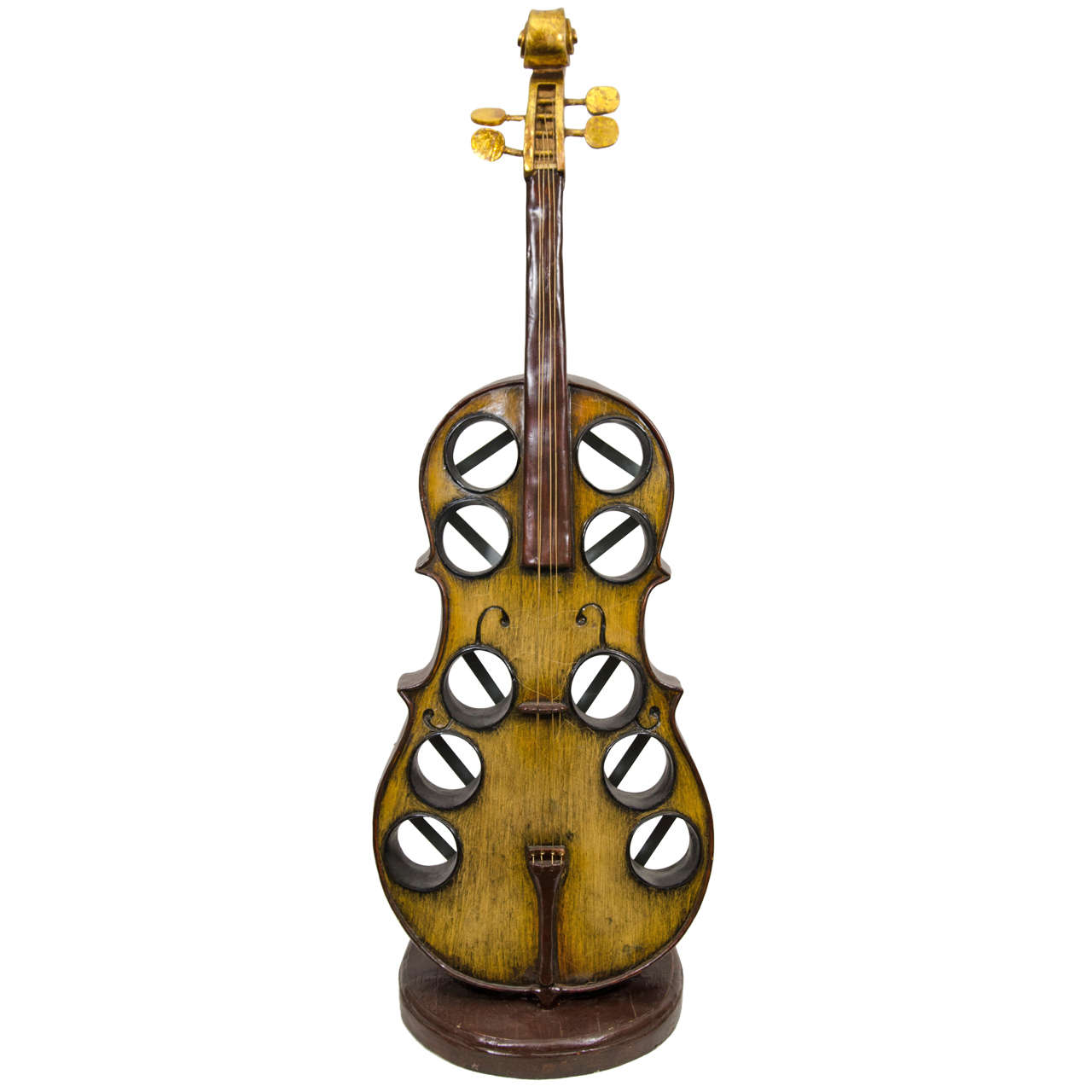 Vintage Sculptural Cello Form Wine Rack at 1stDibs | cello wine rack