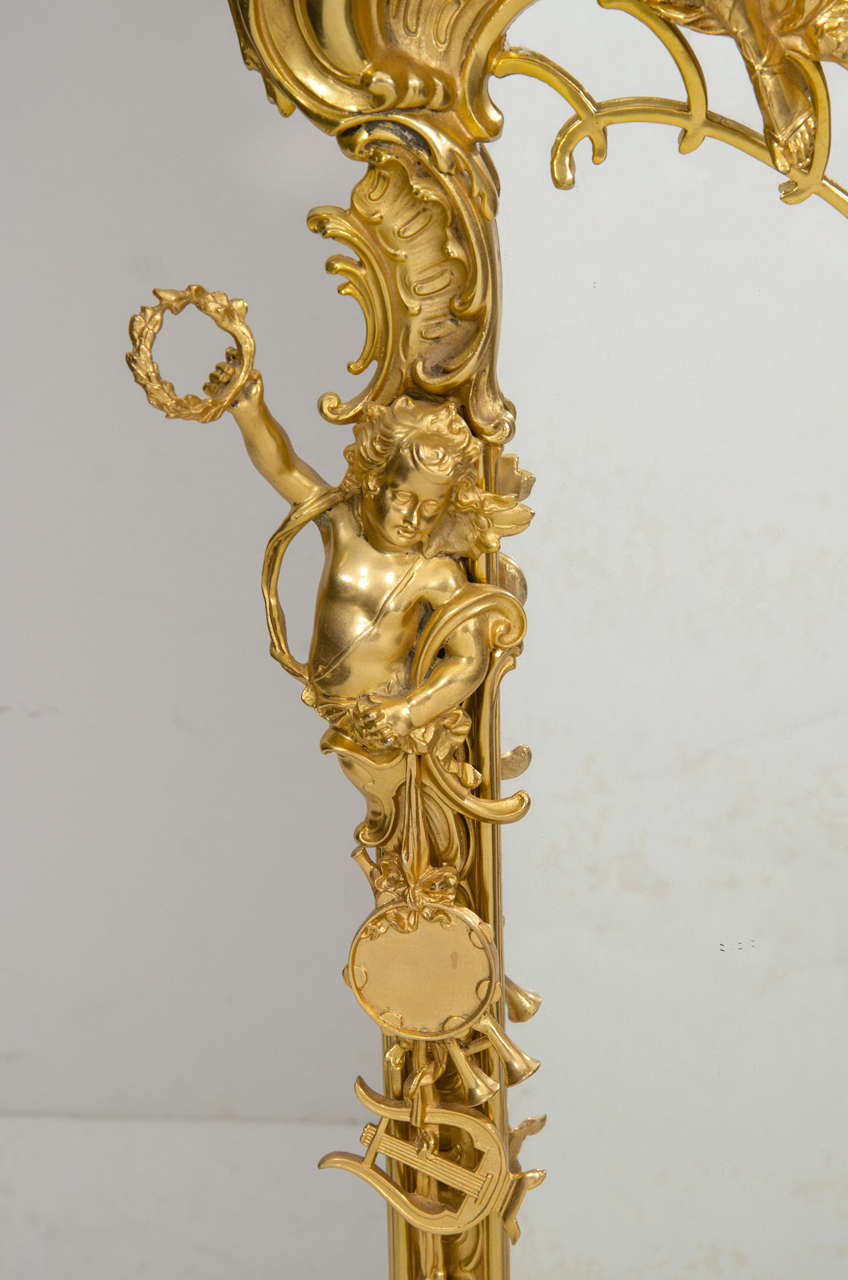 Vintage Elaborate Gold-Plated Bronze Table Mirror at 1stDibs | gold ...