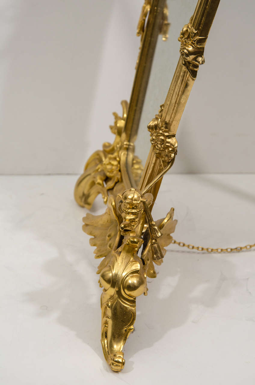 Vintage Elaborate Gold-Plated Bronze Table Mirror at 1stDibs | gold ...