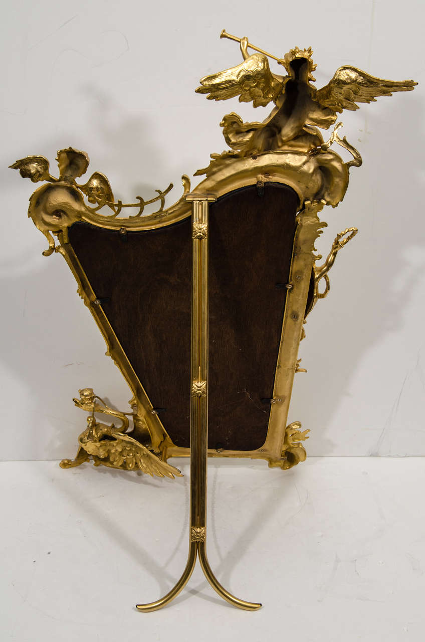 Vintage Elaborate Gold-Plated Bronze Table Mirror at 1stDibs | gold ...