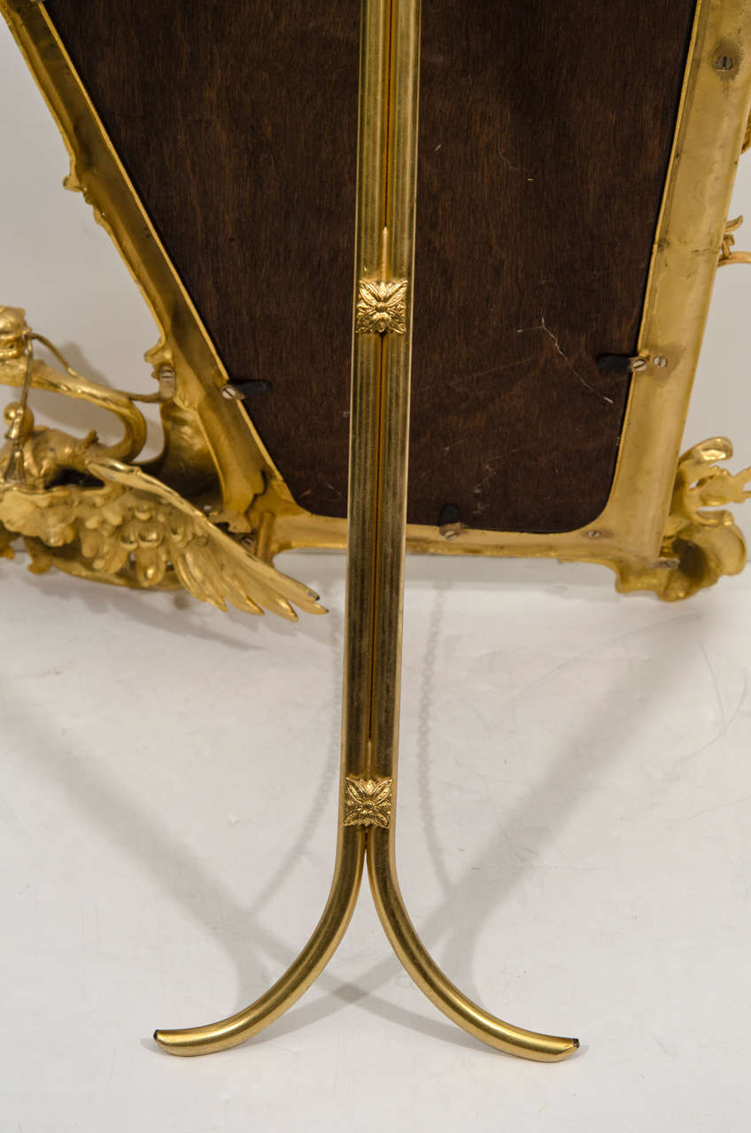 Vintage Elaborate Gold-Plated Bronze Table Mirror at 1stDibs | gold ...