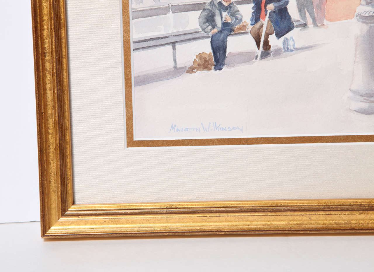 Painting by Maureen Wilkenson, Water Colors, Red and Blue, Small Size ...