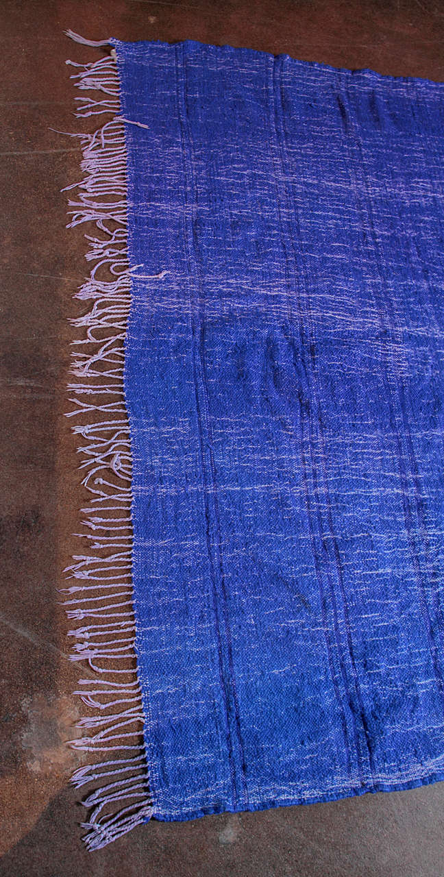 Vintage Blue Over Dyed Turkish Carpet For Sale at 1stDibs