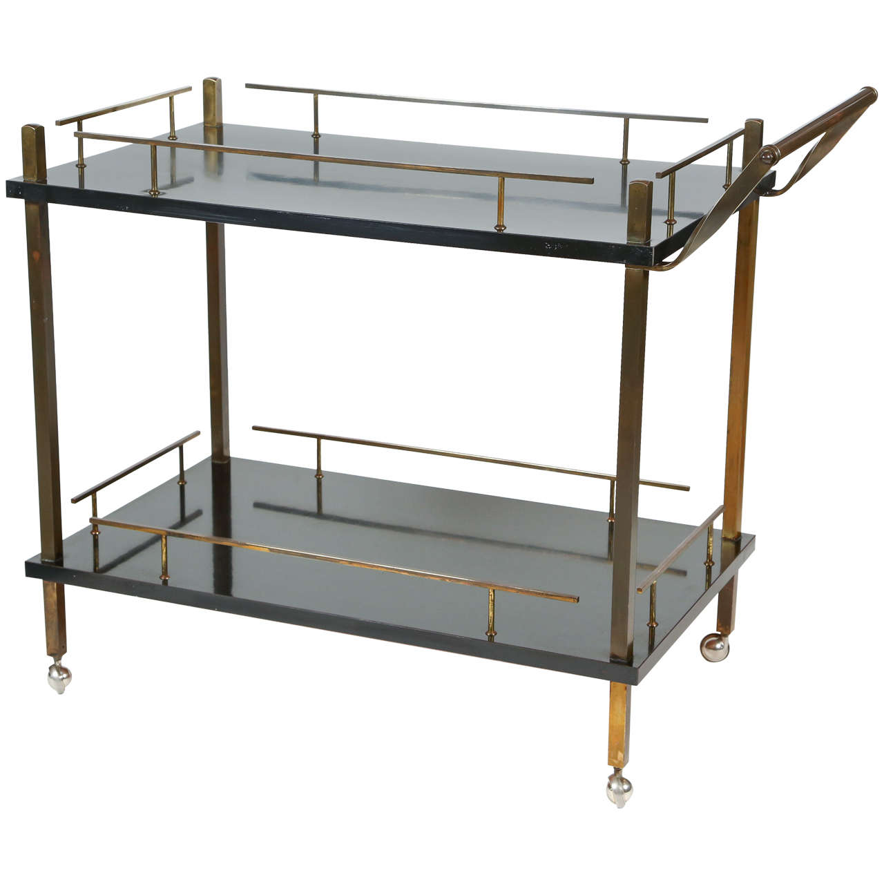 Chic Brass Bar Cart At 1stdibs