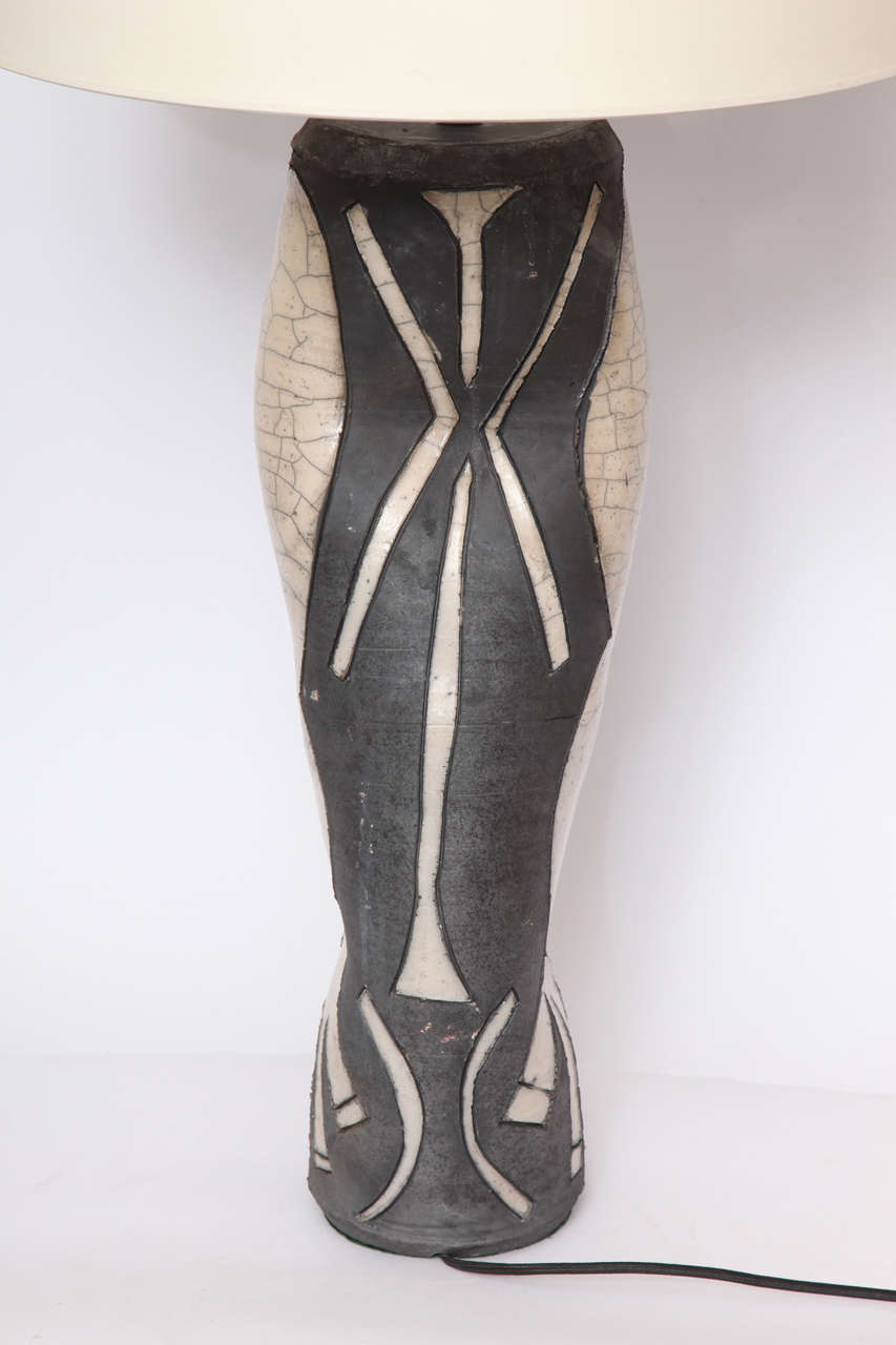 Pair of Sculptural Ceramic Table Lamps, Signed at 1stDibs