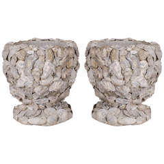 Pair of Shell-Covered Cache Pots at 1stDibs
