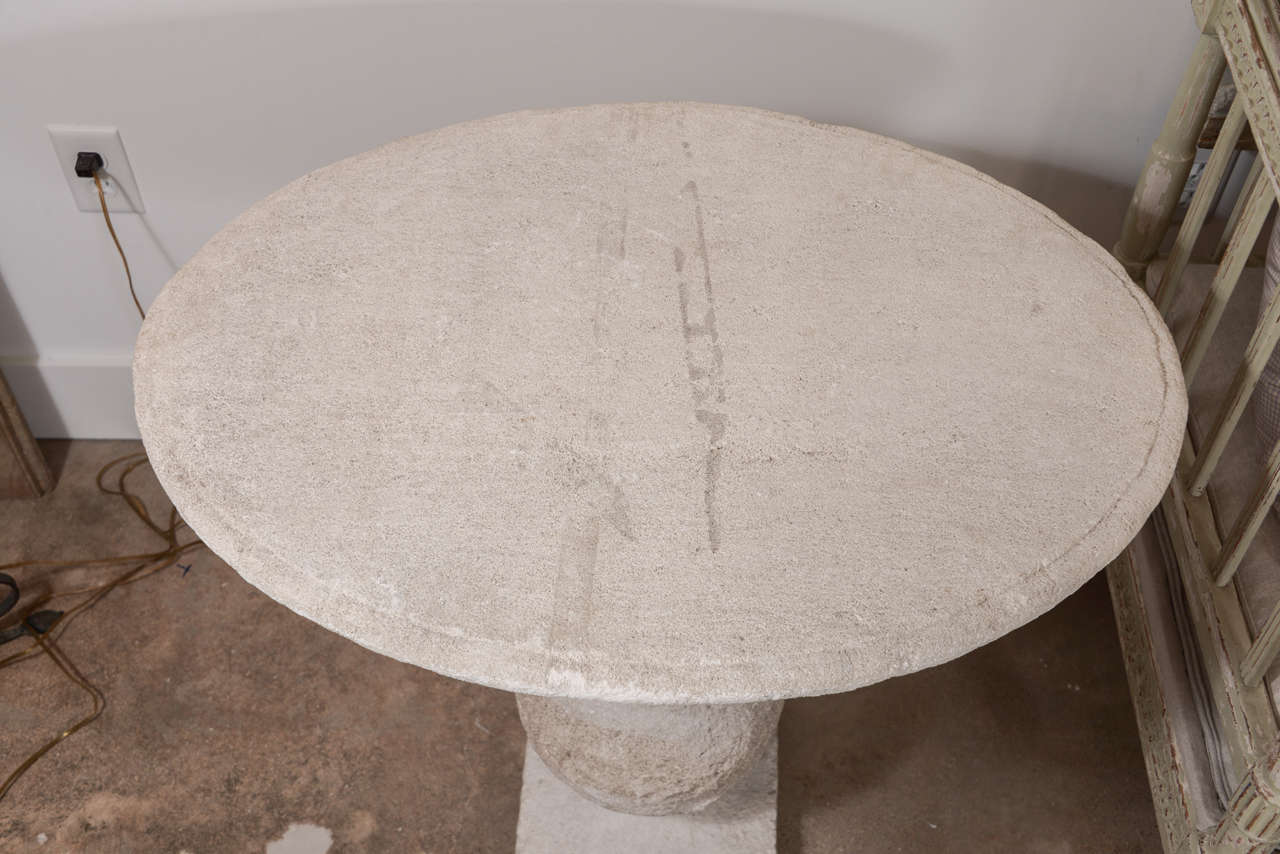 Oval Stone Pedestal Table at 1stDibs