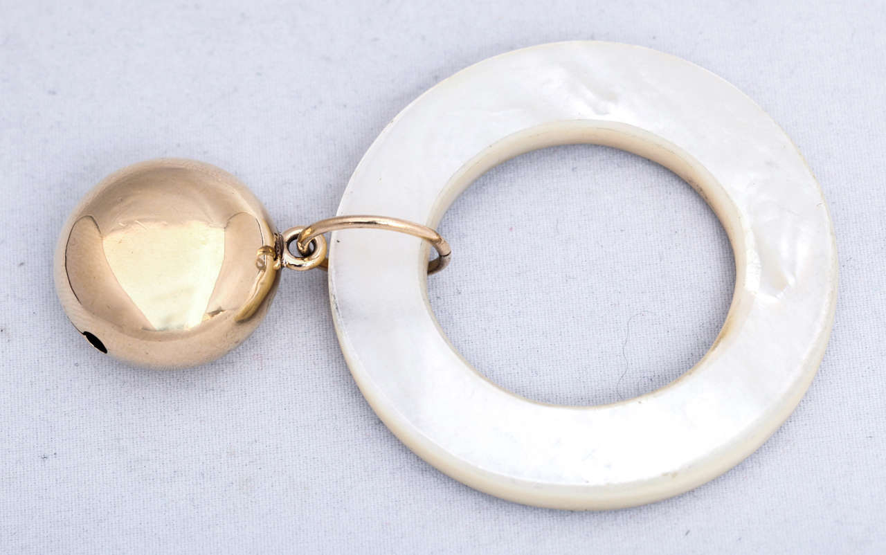 Tiffany Edwardian 14-Karat Gold and Mother-of-pearl Baby Rattle or ...