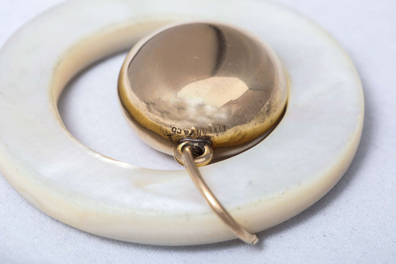 Tiffany Edwardian 14-Karat Gold and Mother-of-pearl Baby Rattle or ...