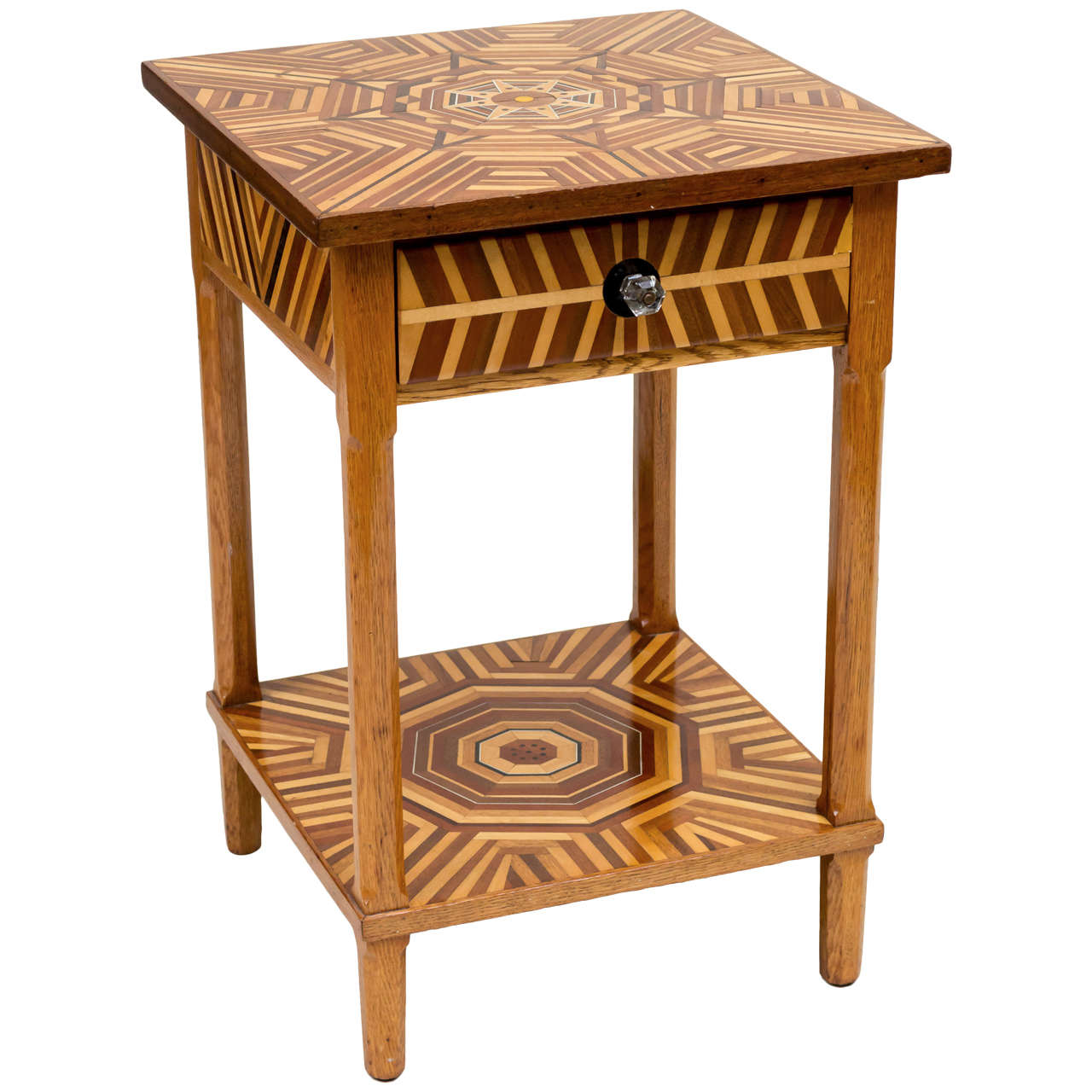 American Folk Art Marquetry Side Table at 1stDibs | folk art table ...