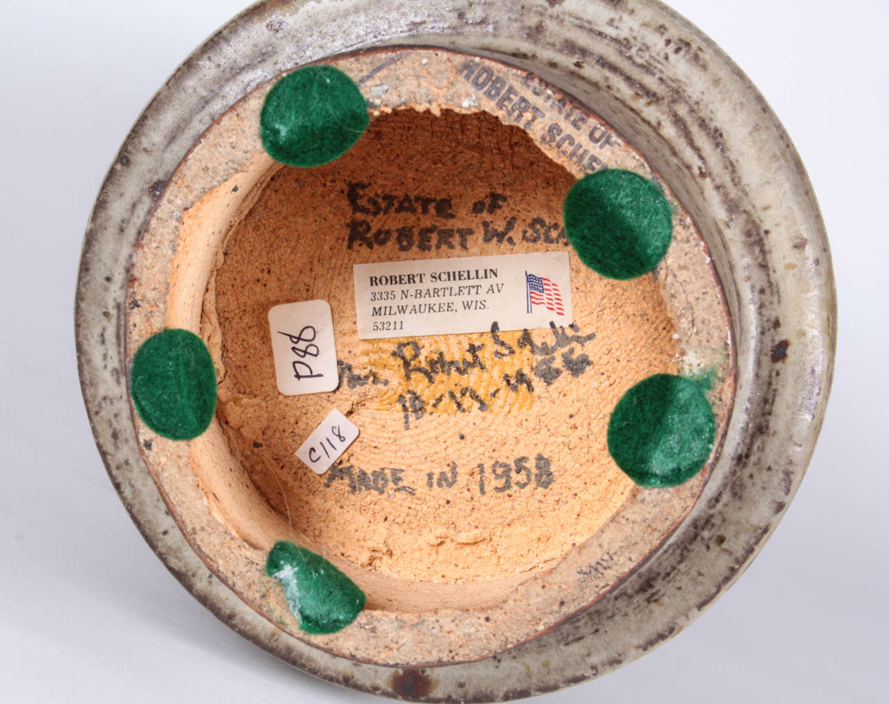 Robert Schellin American Studio Pottery Hand Thrown Floor Vase 1958 For ...