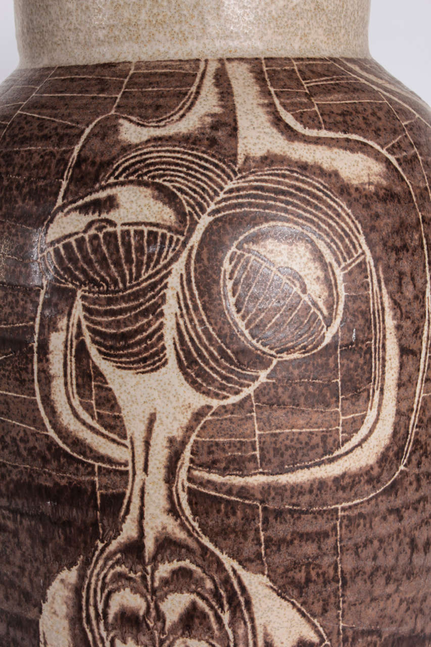 Aaron Bohrod and F. Carlton Ball Hand-Thrown Pottery "Eve" Vase For ...