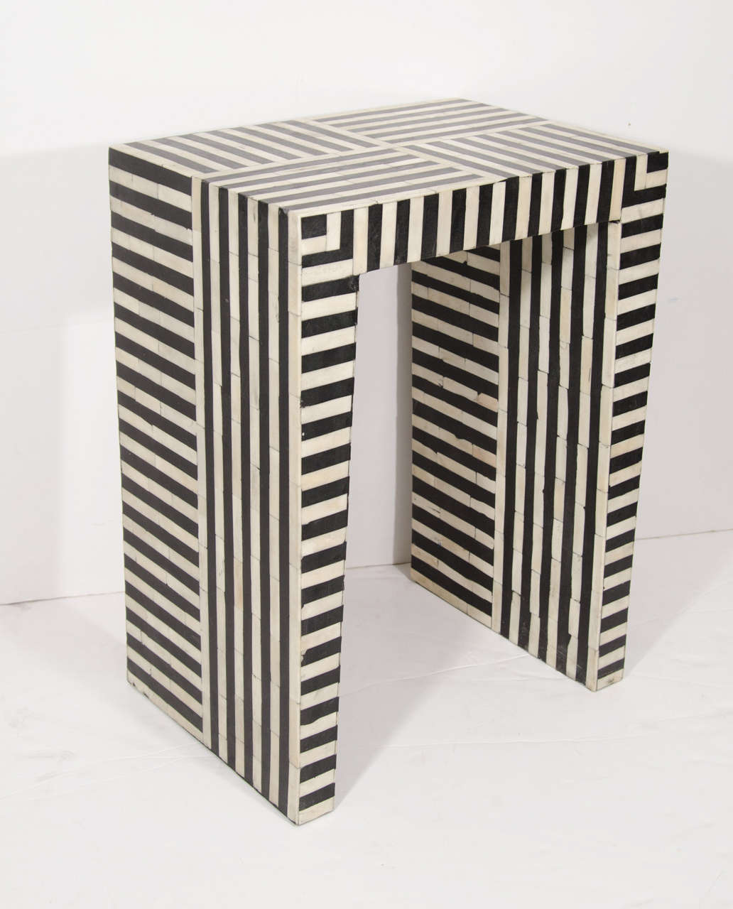 Indian Bone Inlay Black and White Striped Side Table at 1stDibs | black ...