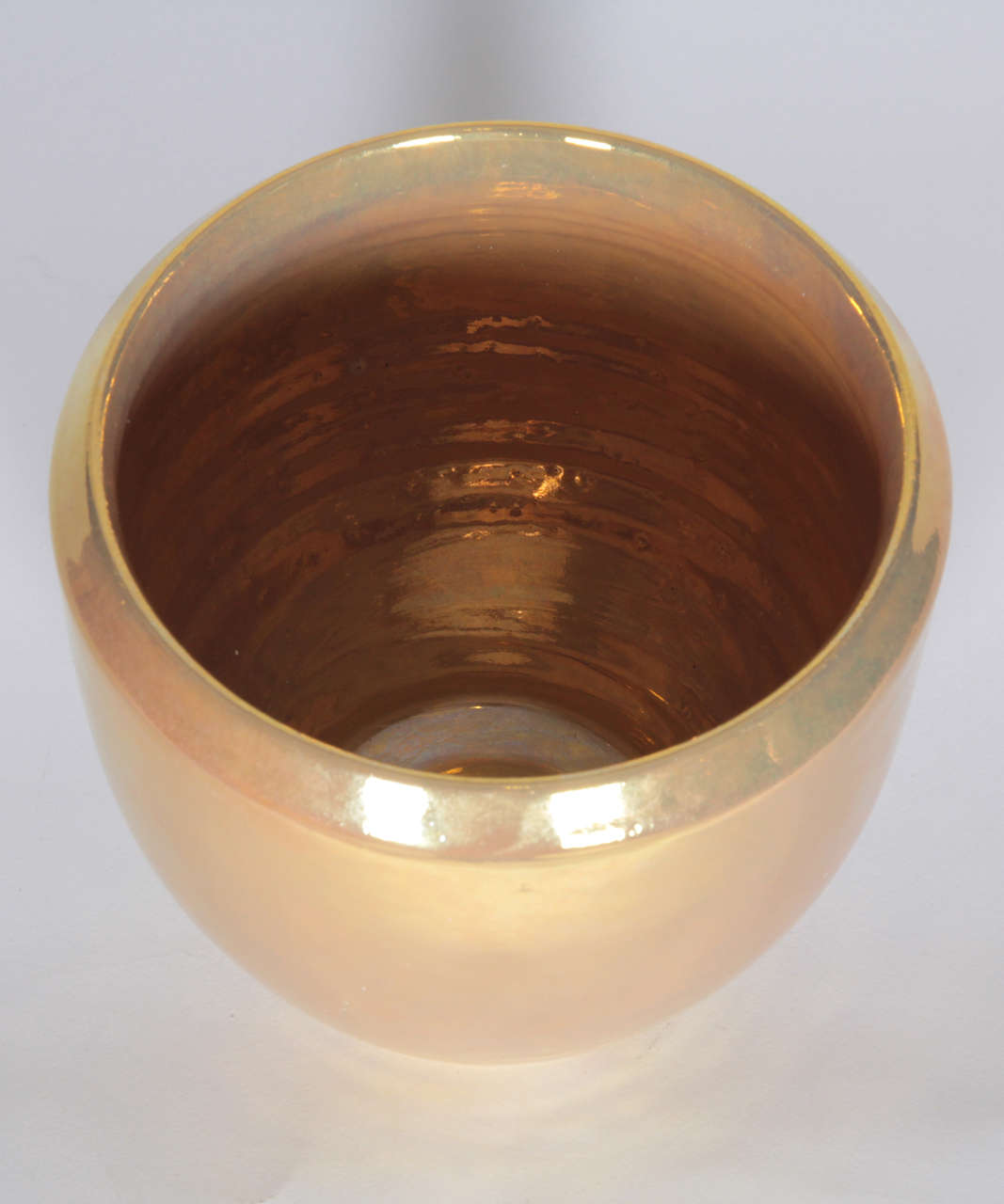 Gold Ceramic Planter For Sale at 1stDibs