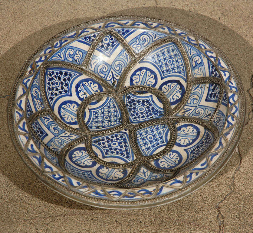 Antique Moroccan Ceramic Plate from Fez. at 1stDibs