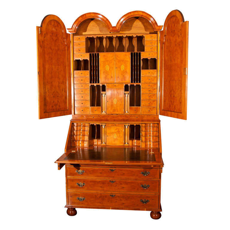 Fine Paint Decorated Baroque Style Armoire Secretary/ Desk For Sale at ...