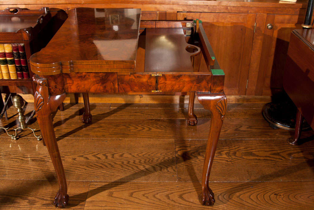 Custom English Walnut Double Flip Game Table For Sale at 1stDibs | flip ...