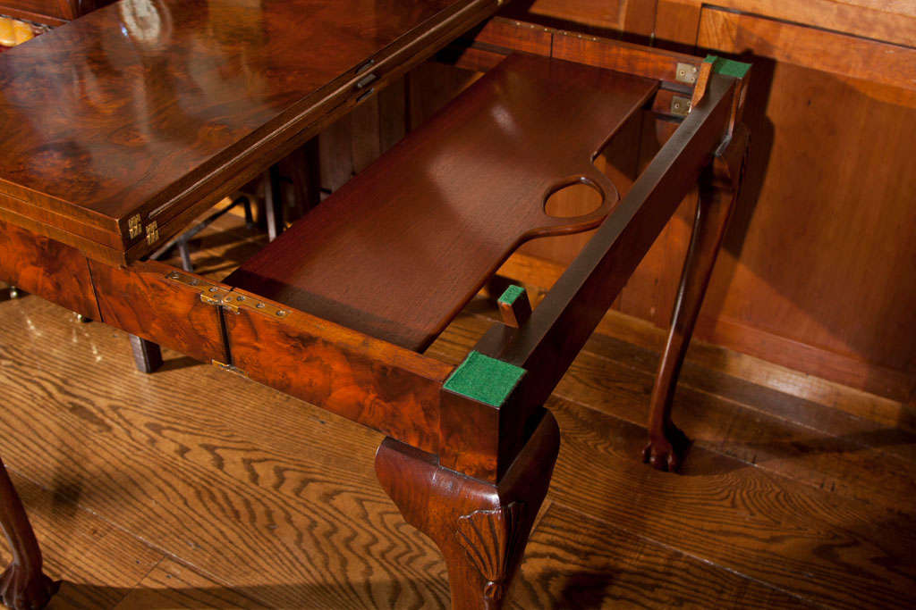 Custom English Walnut Double Flip Game Table For Sale at 1stdibs
