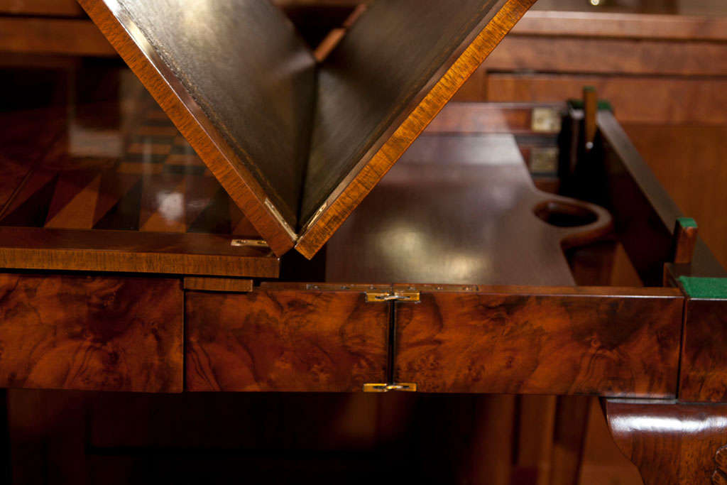 Custom English Walnut Double Flip Game Table For Sale at 1stDibs | flip ...