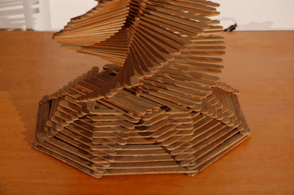 Folk Art Popsicle Stick Table Lamp at 1stDibs | popsicle stick lamps ...