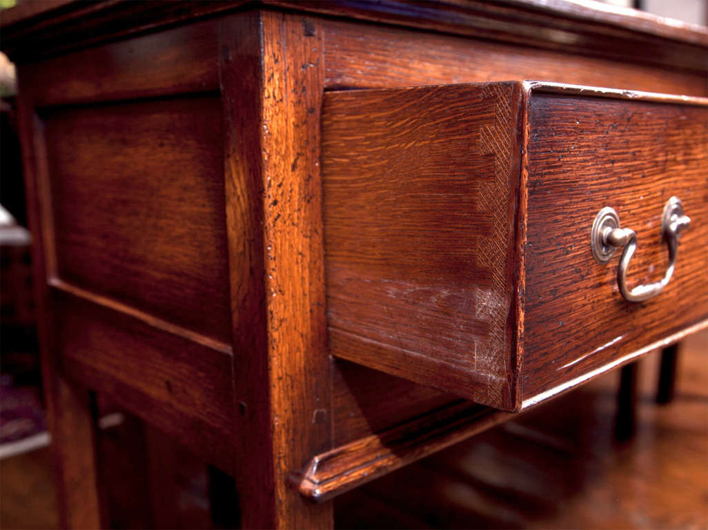 Custom English Oak Three-Drawer Huntboard Table For Sale at 1stDibs