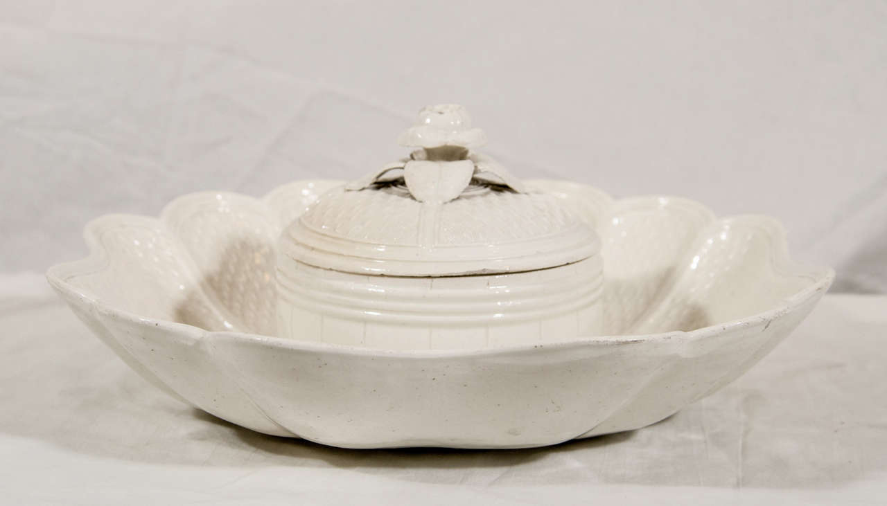 An 18th Century French Creamware Covered Dish at 1stDibs