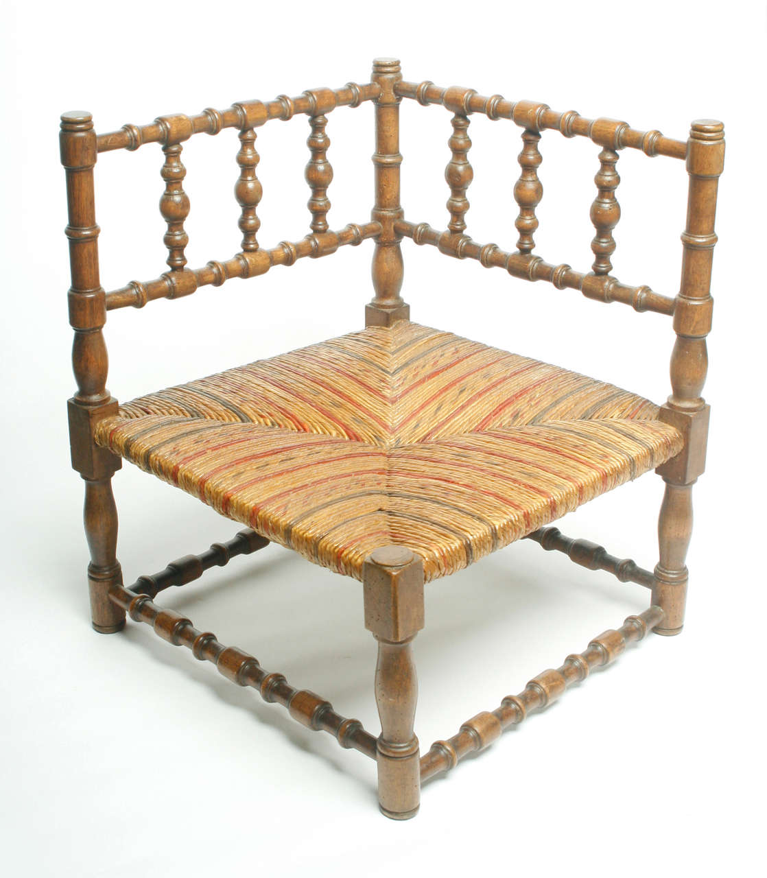 French Caned Corner Chair at 1stDibs
