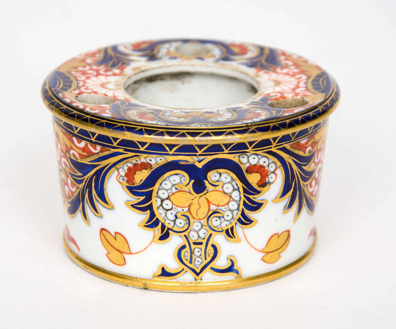 Rare, Georgian, Derby Inkwell, Porcelain, Kings Pattern, circa 1815 at ...