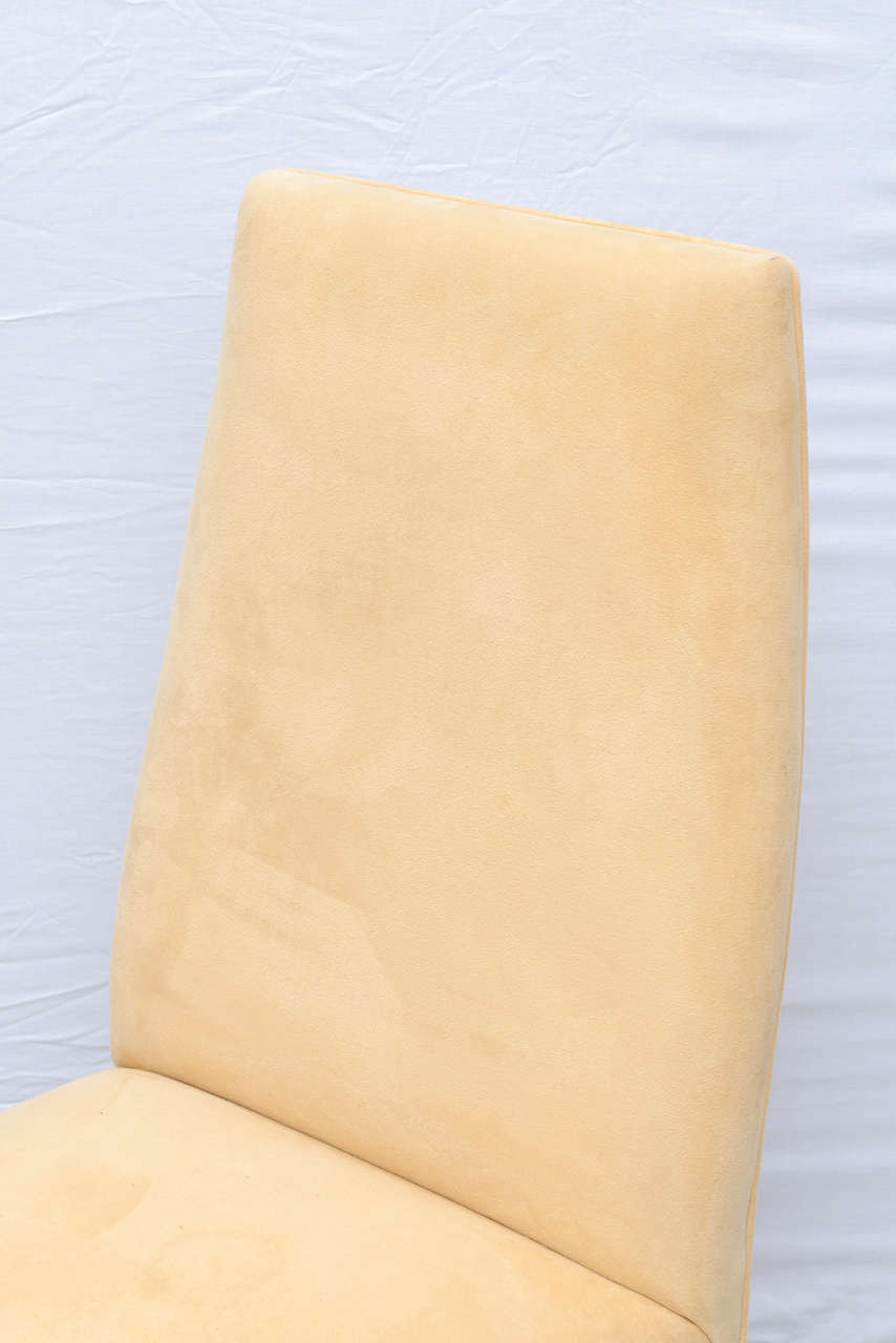 Tri Mark Dining Chairs, Set of Eight in Ultra Suede, USA, 1970s at 1stDibs