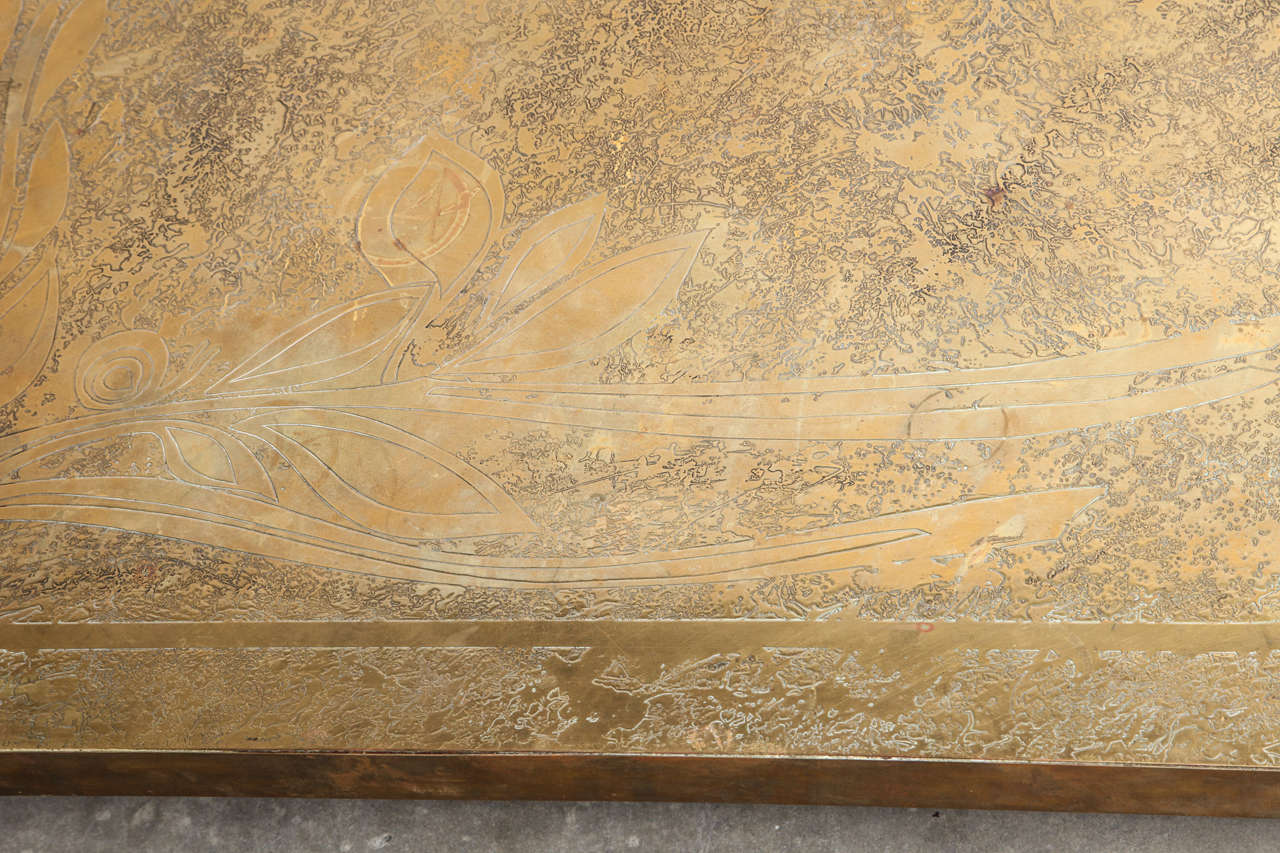 1960s French Etched Bronze Coffee Table at 1stDibs | bronze coffee ...