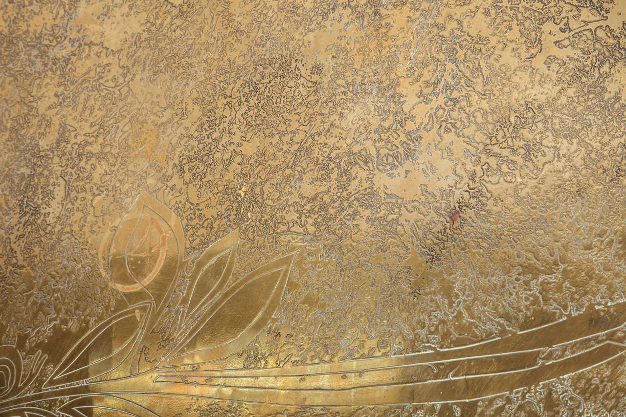 1960s French Etched Bronze Coffee Table at 1stDibs | bronze coffee ...