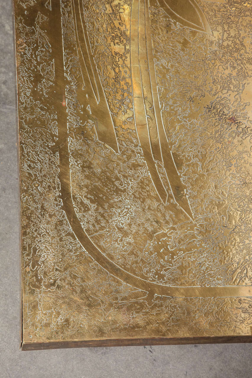 1960s French Etched Bronze Coffee Table at 1stDibs | bronze coffee ...