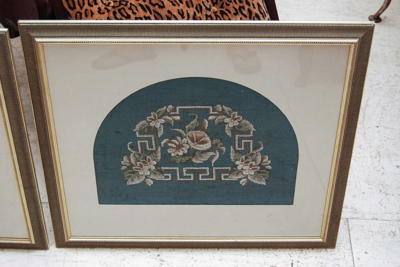 Two Framed Victorian Beadwork Pieces For Sale at 1stDibs