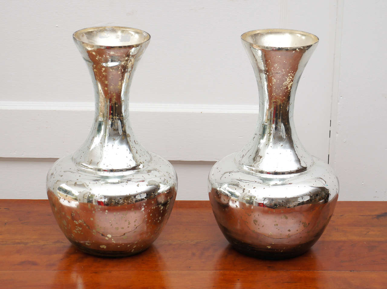 Pair Of Modernist Silvered Vases For Sale At 1stdibs