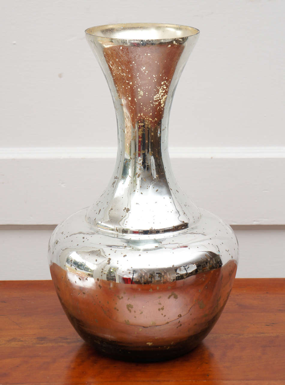 Pair of Modernist Silvered Vases For Sale at 1stDibs