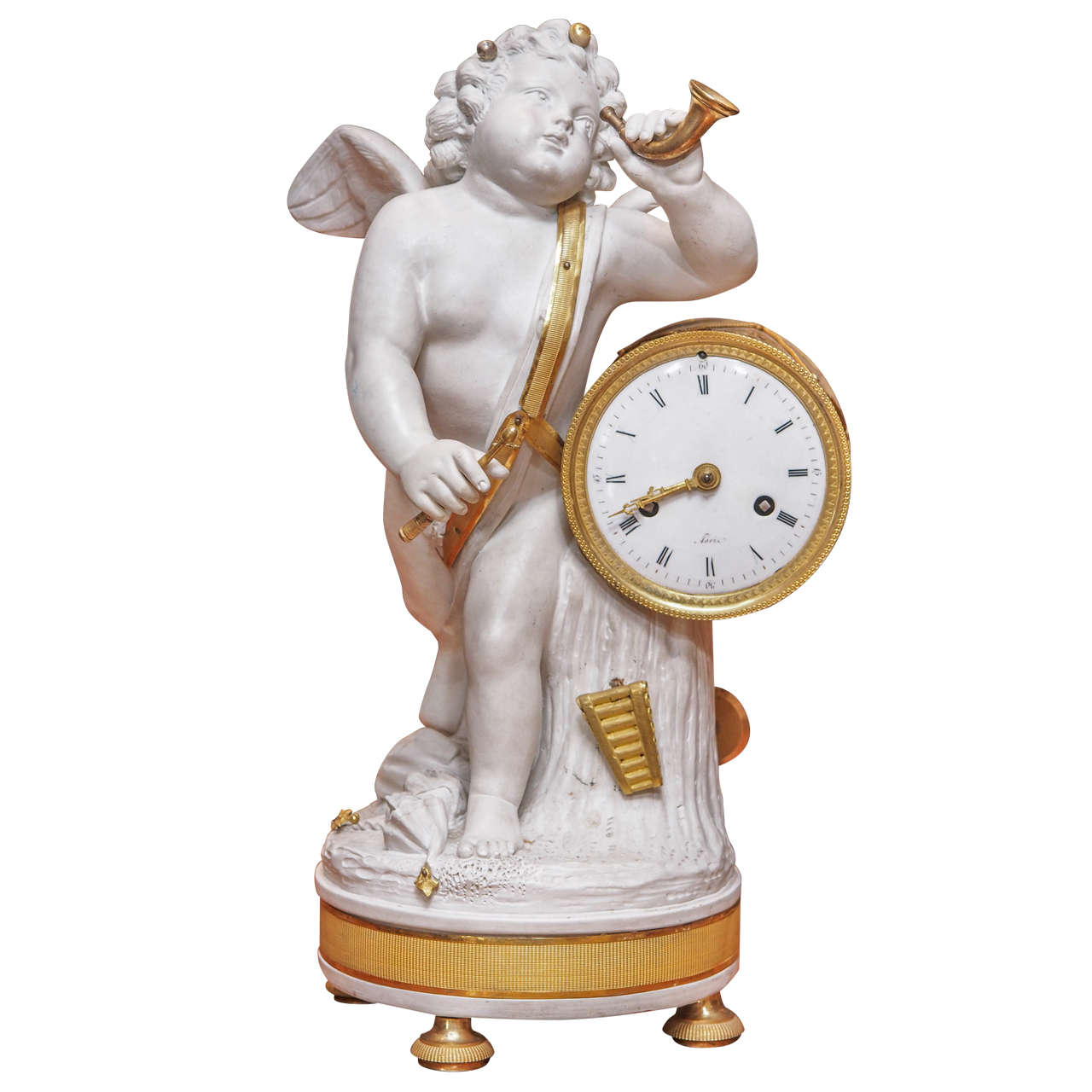 Napoleon III Bisque Clock For Sale at 1stDibs
